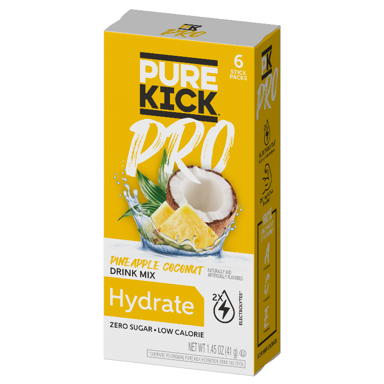 Pure Kick Pro Sugar-Free Pineapple Coconut Hydration Powder Packets