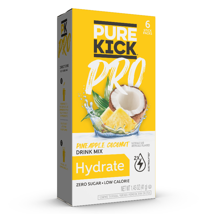 Pure Kick Pro Sugar-Free Pineapple Coconut Hydration Powder Packets